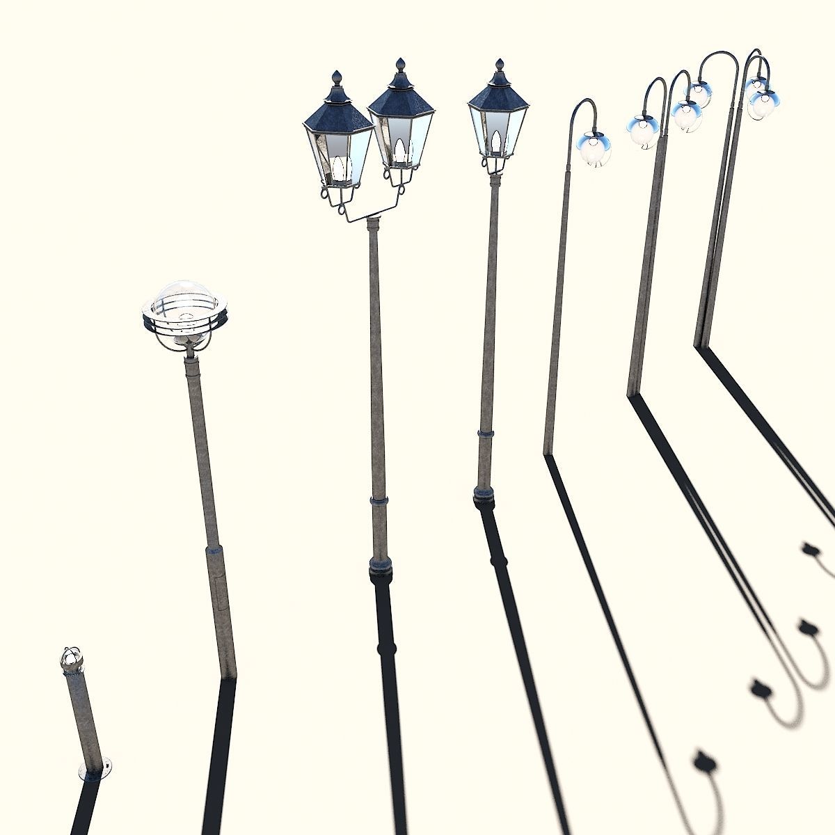 Street lamps model pack 3D model | CGTrader