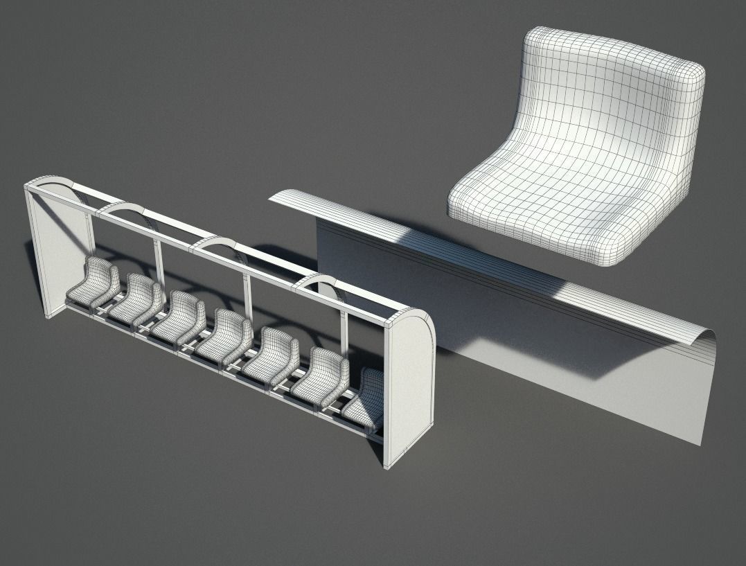 3D model Stadium seating sub bench VR / AR / low-poly | CGTrader