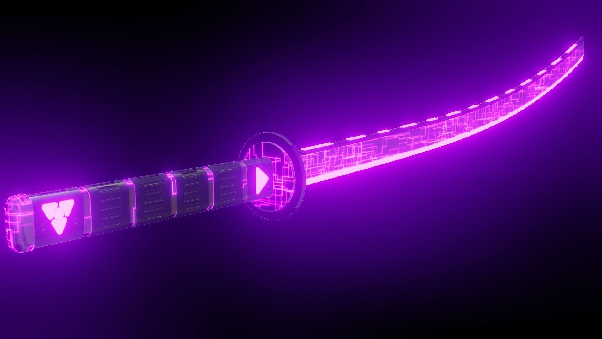 3D model Sci-fi sword for a super villain 2K textures VR / AR / low ...