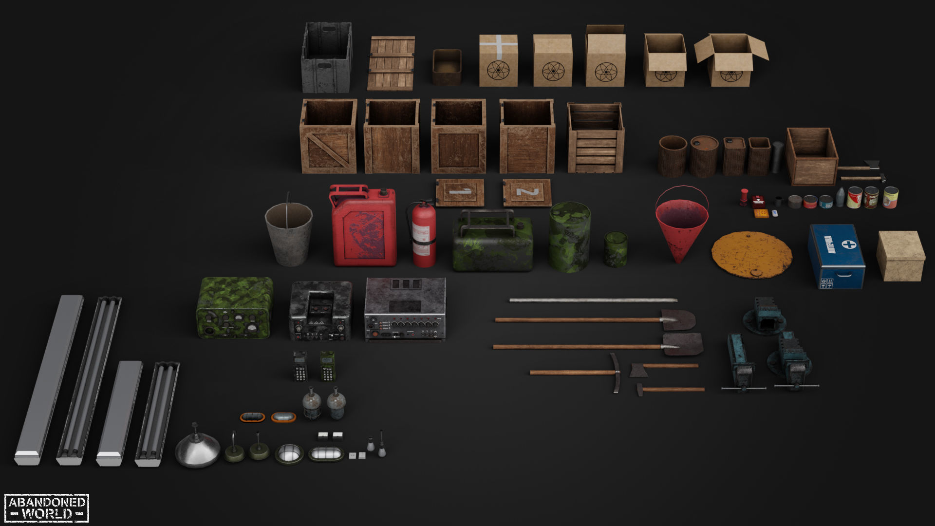 3D model Industrial Underground Props Pack VR / AR / low-poly | CGTrader