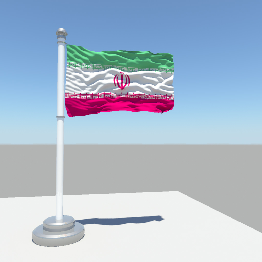 Iran flag 3D model | CGTrader