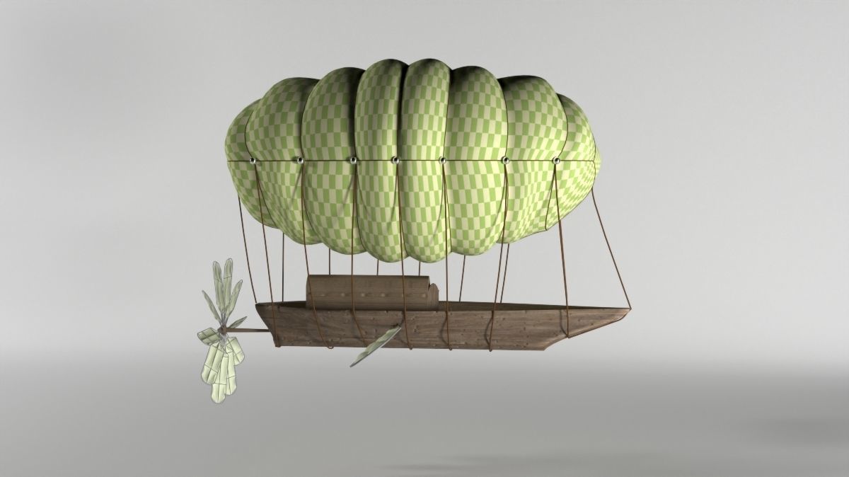 3D model Skyship hot air balloon with boat VR / AR / low-poly | CGTrader