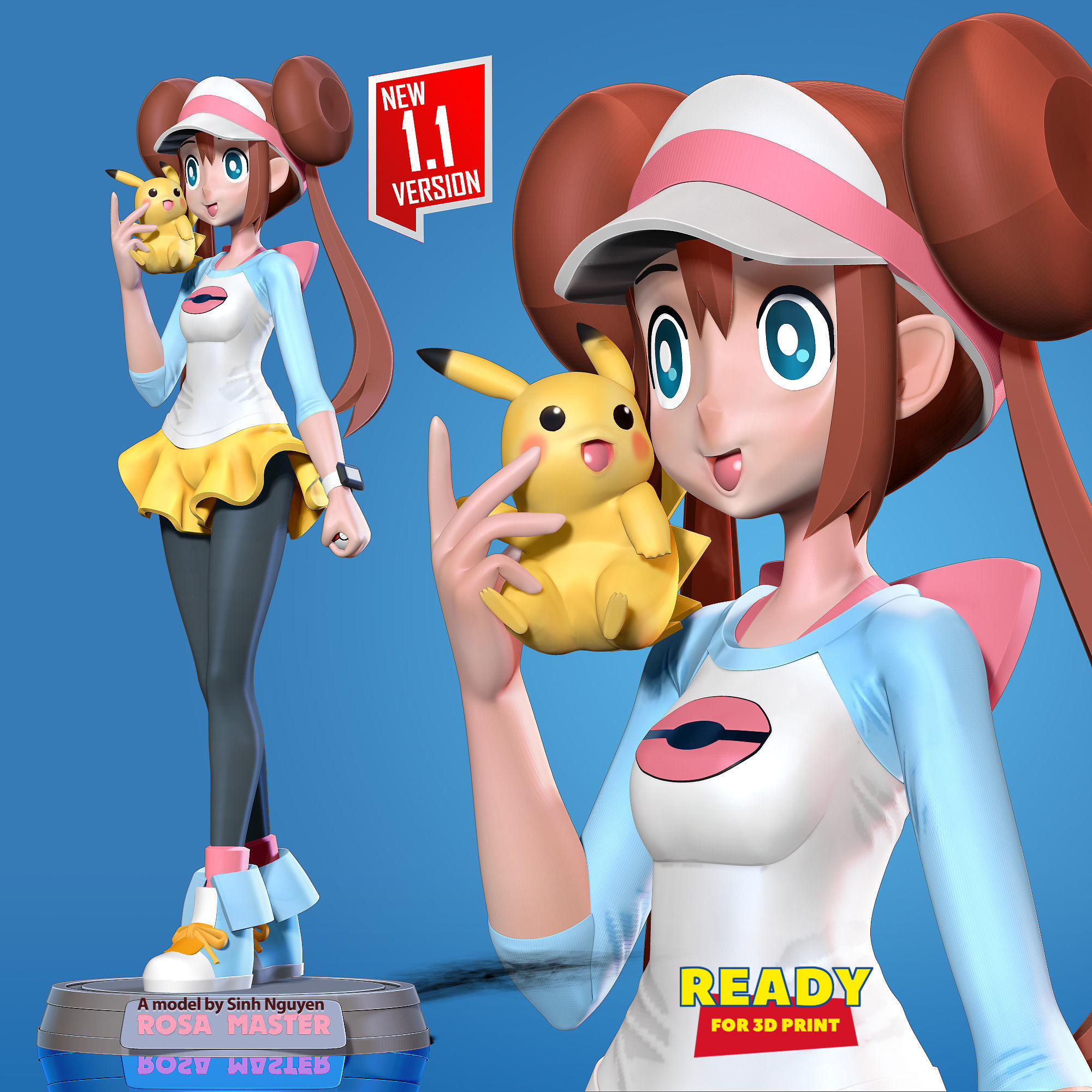 Rosa - Pokemon Masters Fanart 3D model 3D printable | CGTrader