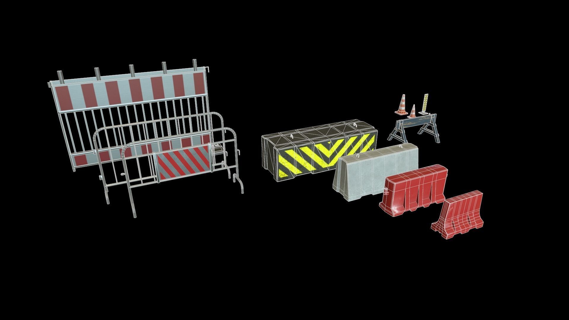 3D model Road Fences Traffic barriers VR / AR / low-poly | CGTrader