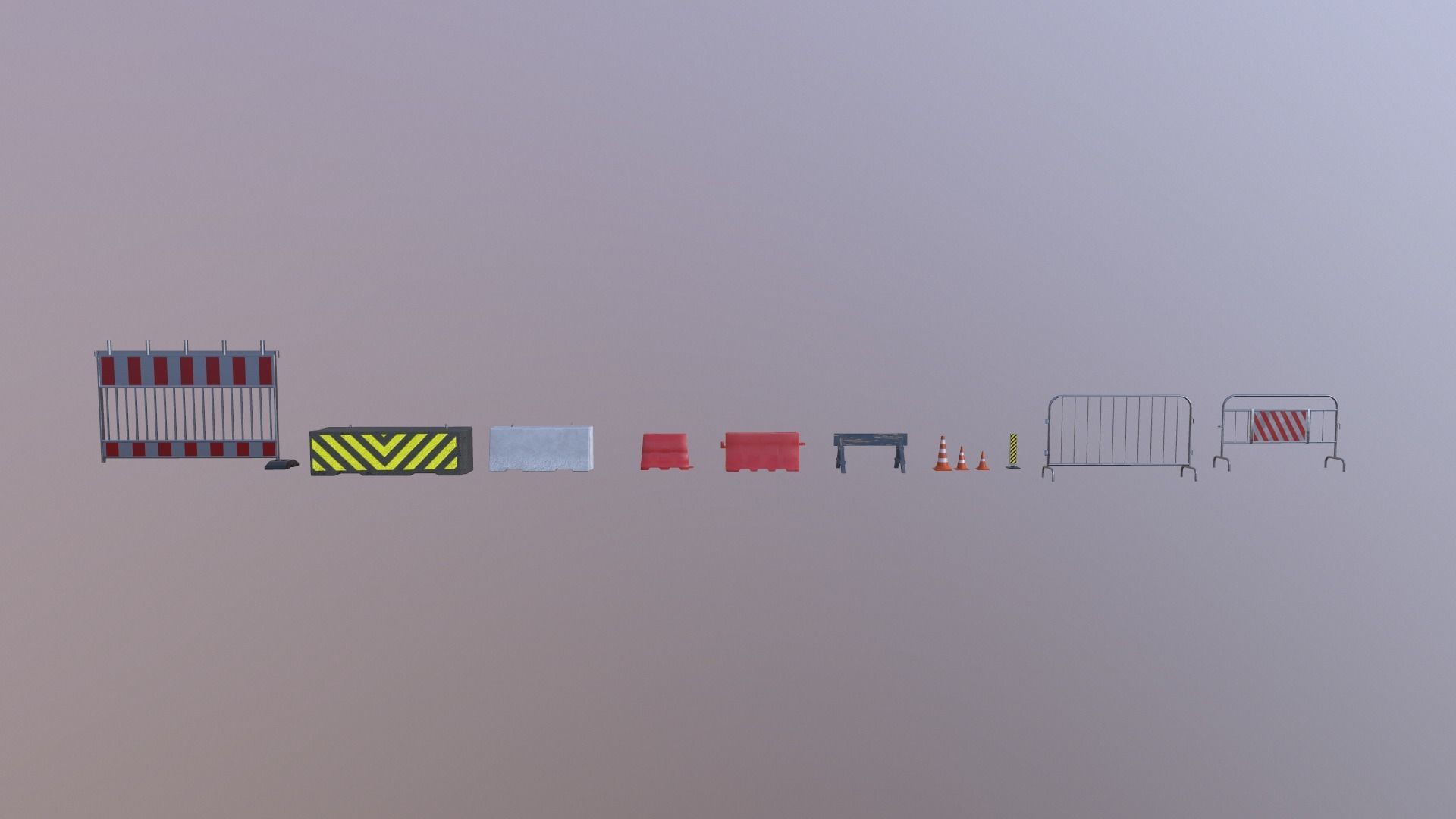 3D model Road Fences Traffic barriers VR / AR / low-poly | CGTrader
