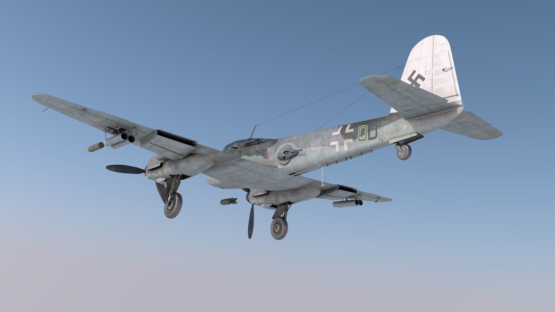 Me-410A1 luftwaffe bf fighter 3D model | CGTrader