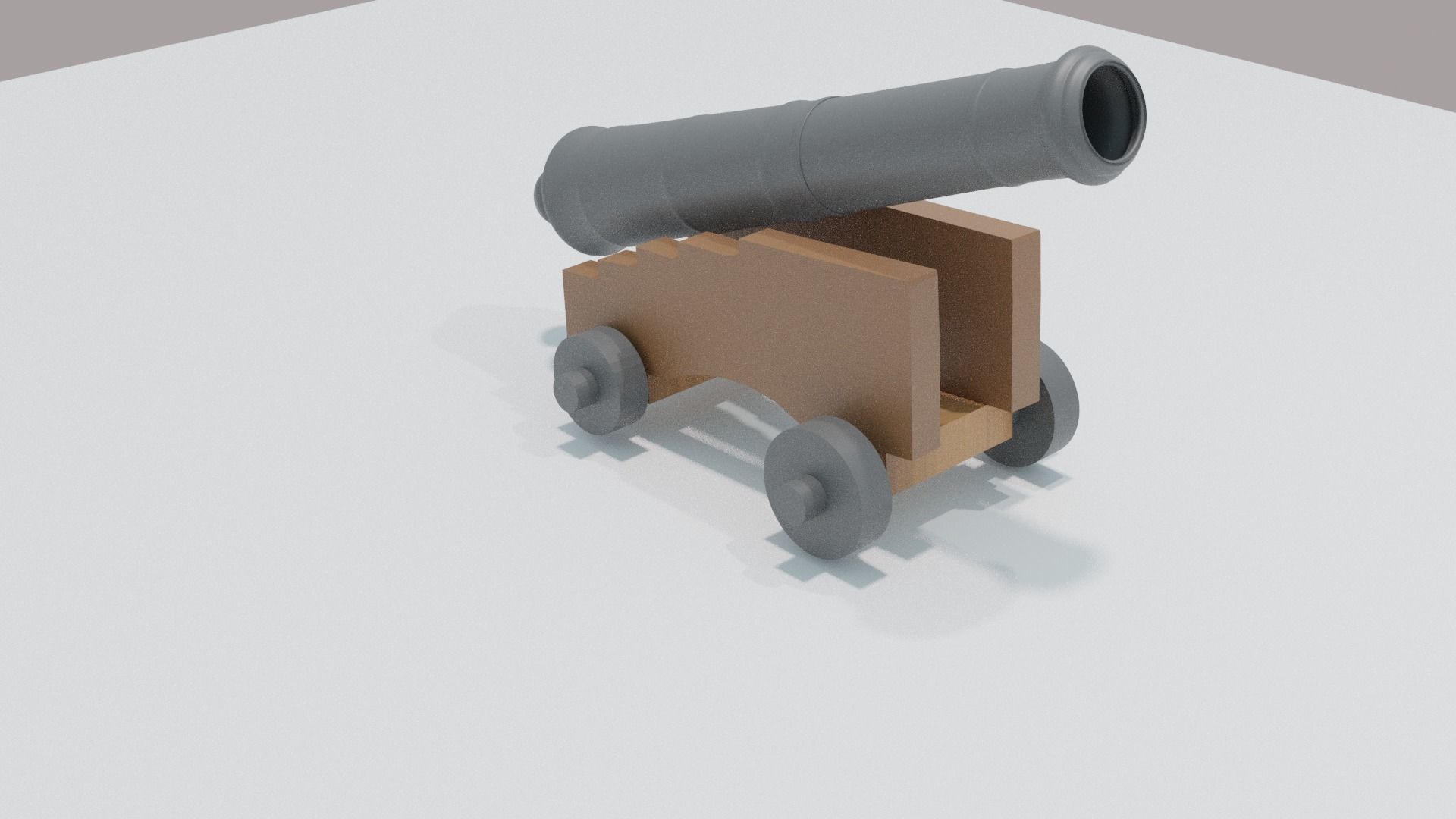 Cannon-Low poly cannon on wooden cart free 3D model | CGTrader