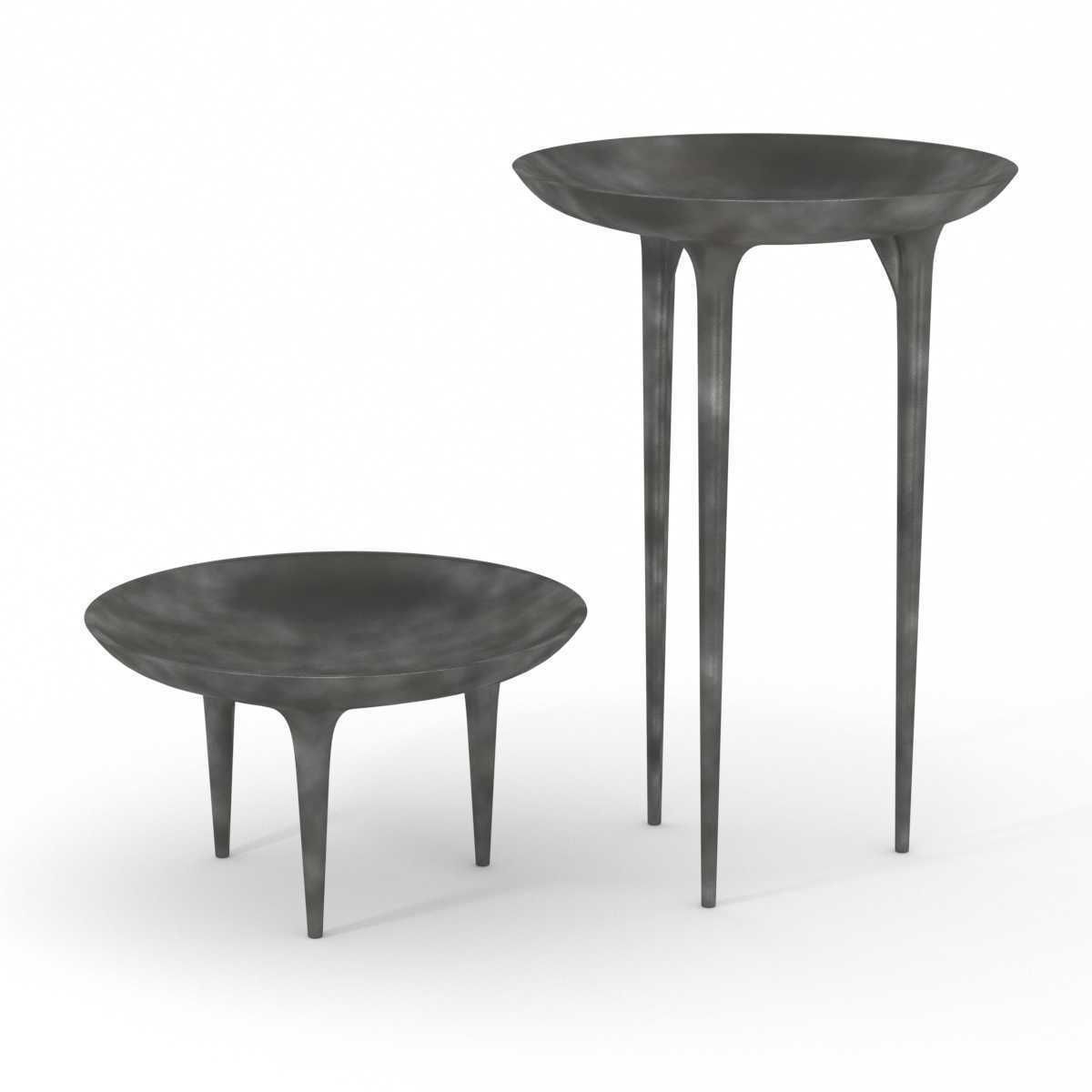Rick Owens French Cast Bronze Tall and low Brazier Side Table 3D model ...
