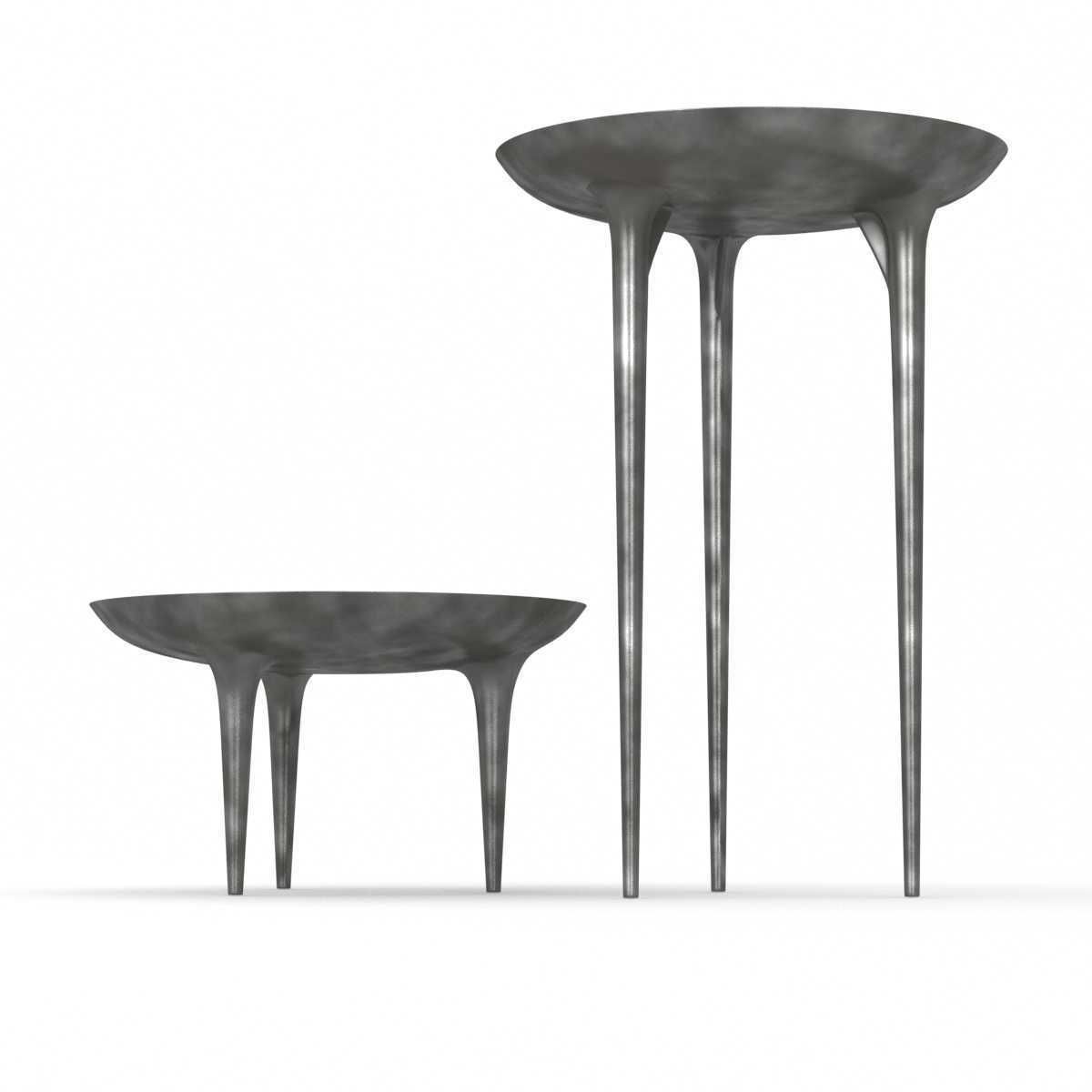Rick Owens French Cast Bronze Tall and low Brazier Side Table 3D model ...
