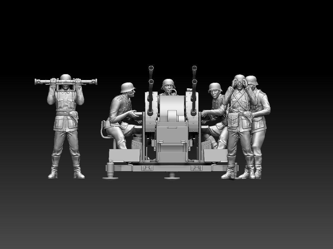 German soldiers flak 38 3D model 3D printable | CGTrader