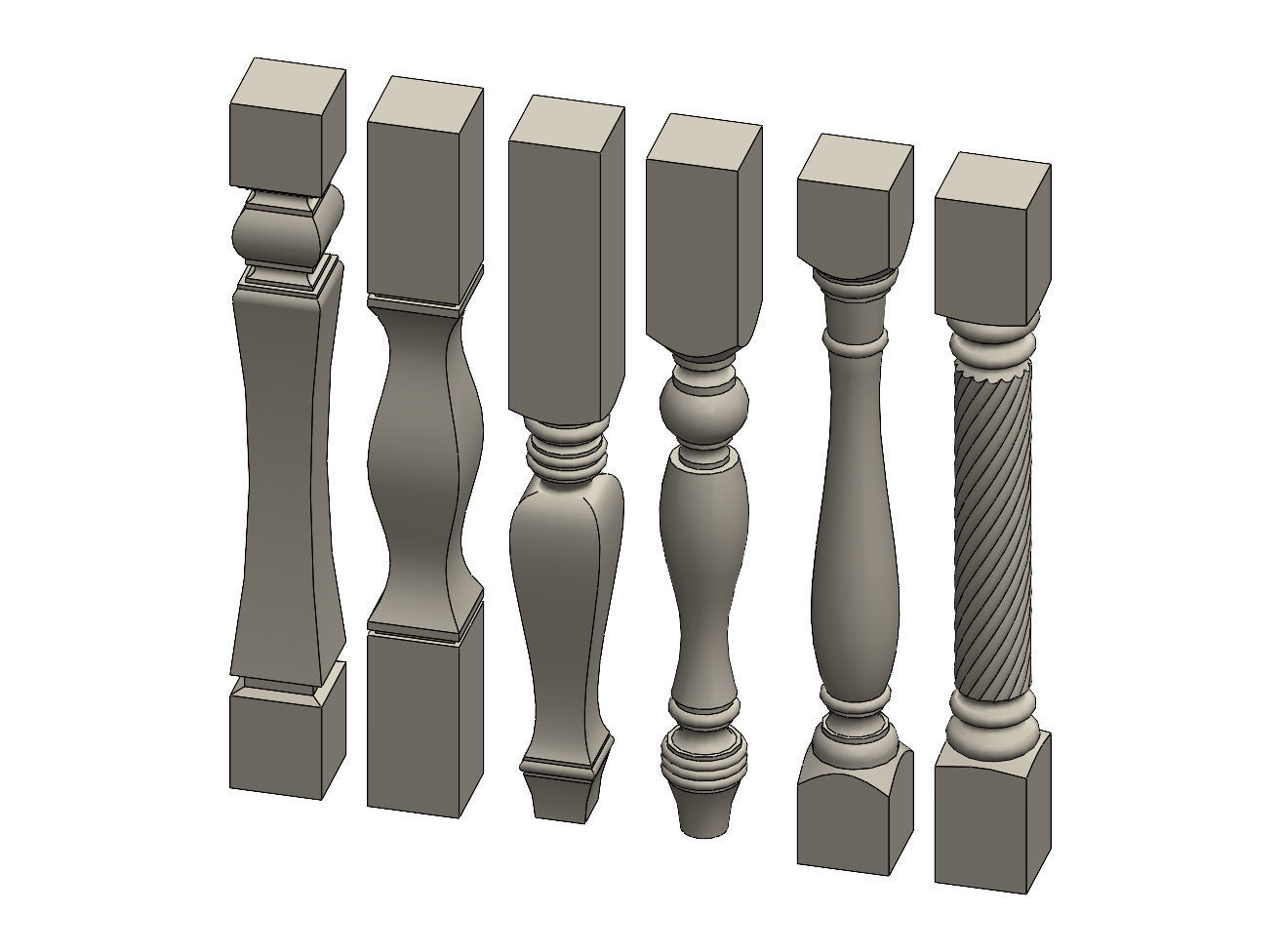 Simple Balusters 3D model 3D printable | CGTrader