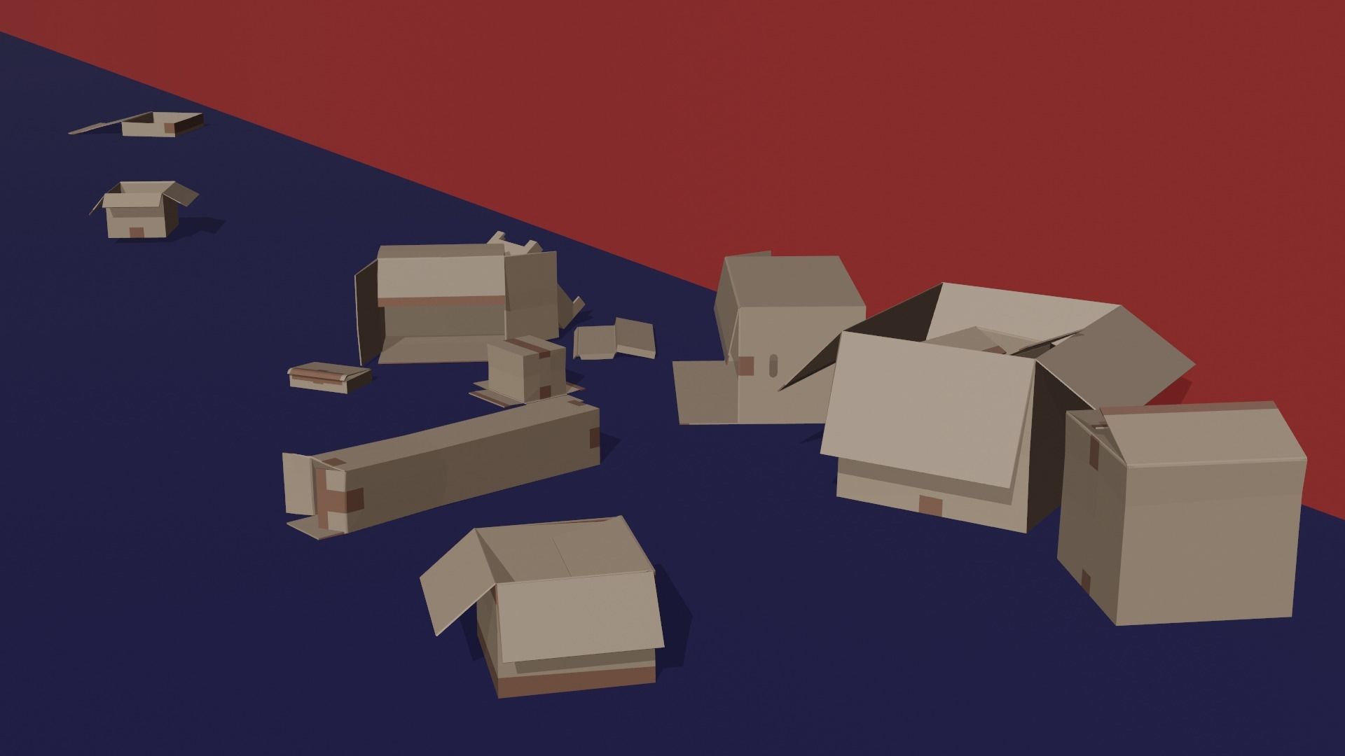 3D model Low Poly Openable Cardboard Box Pack VR / AR / low-poly | CGTrader