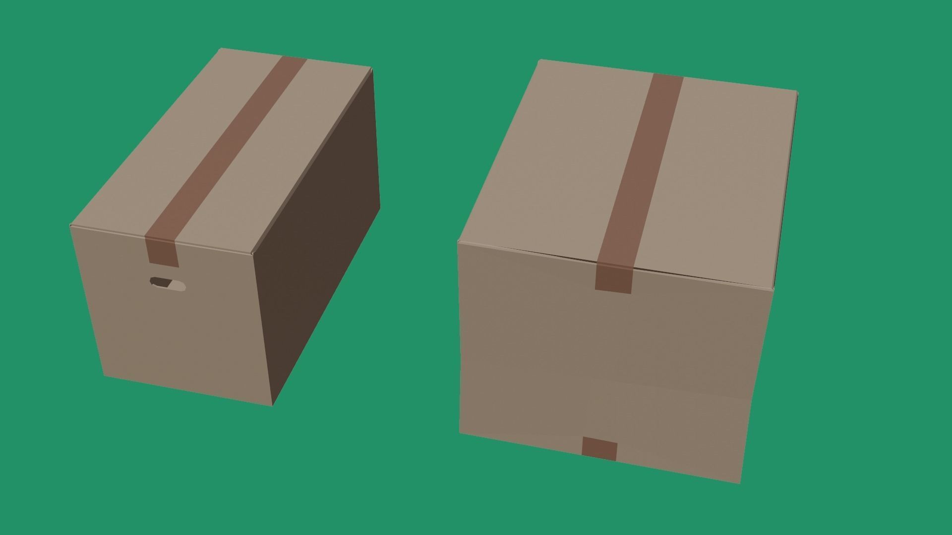 3D model Low Poly Openable Cardboard Box Pack VR / AR / low-poly | CGTrader