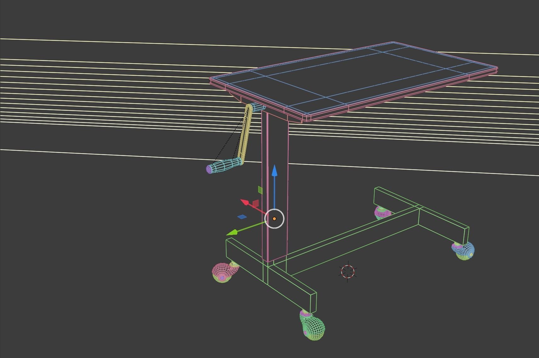 Patient food table with wheel 3D model | CGTrader
