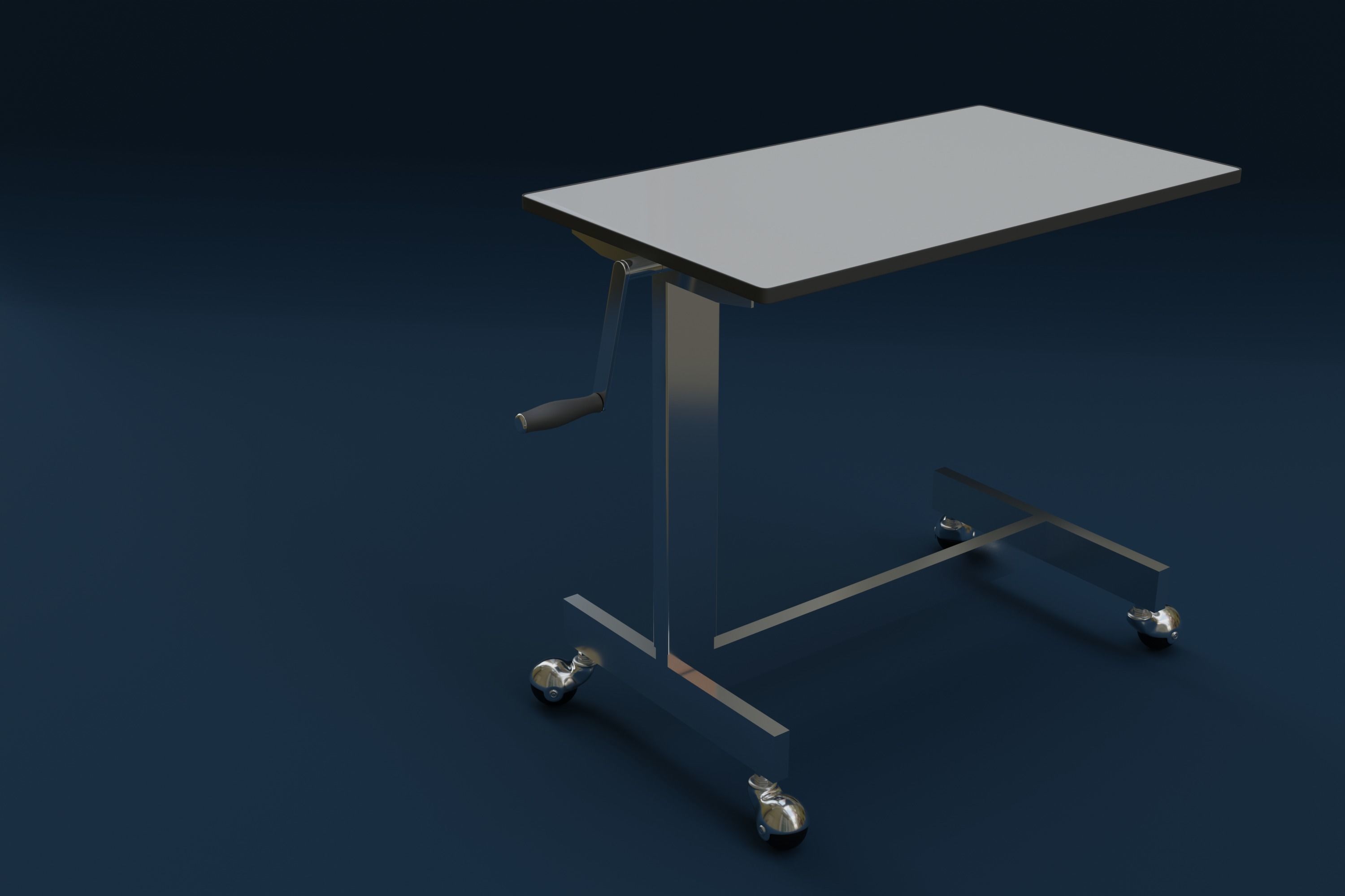 Patient food table with wheel 3D model | CGTrader