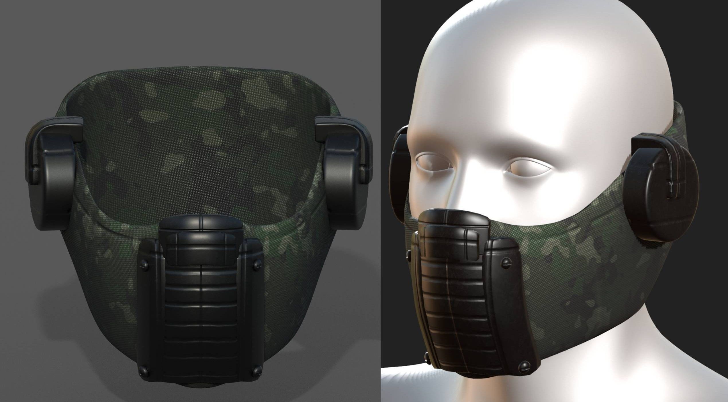 3D model Gas mask respirator scifi futuristic 3d VR / AR / low-poly ...