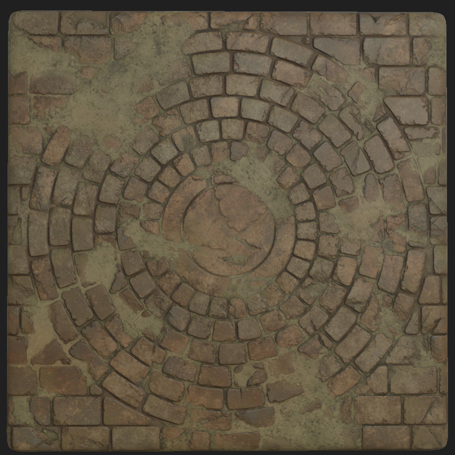 Texture Radial Sidewalk with sewer hatch VR / AR / low-poly | CGTrader