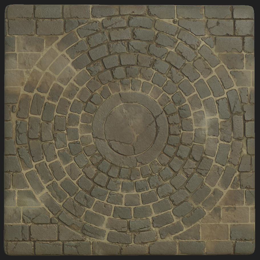 Texture Radial Sidewalk with sewer hatch VR / AR / low-poly | CGTrader