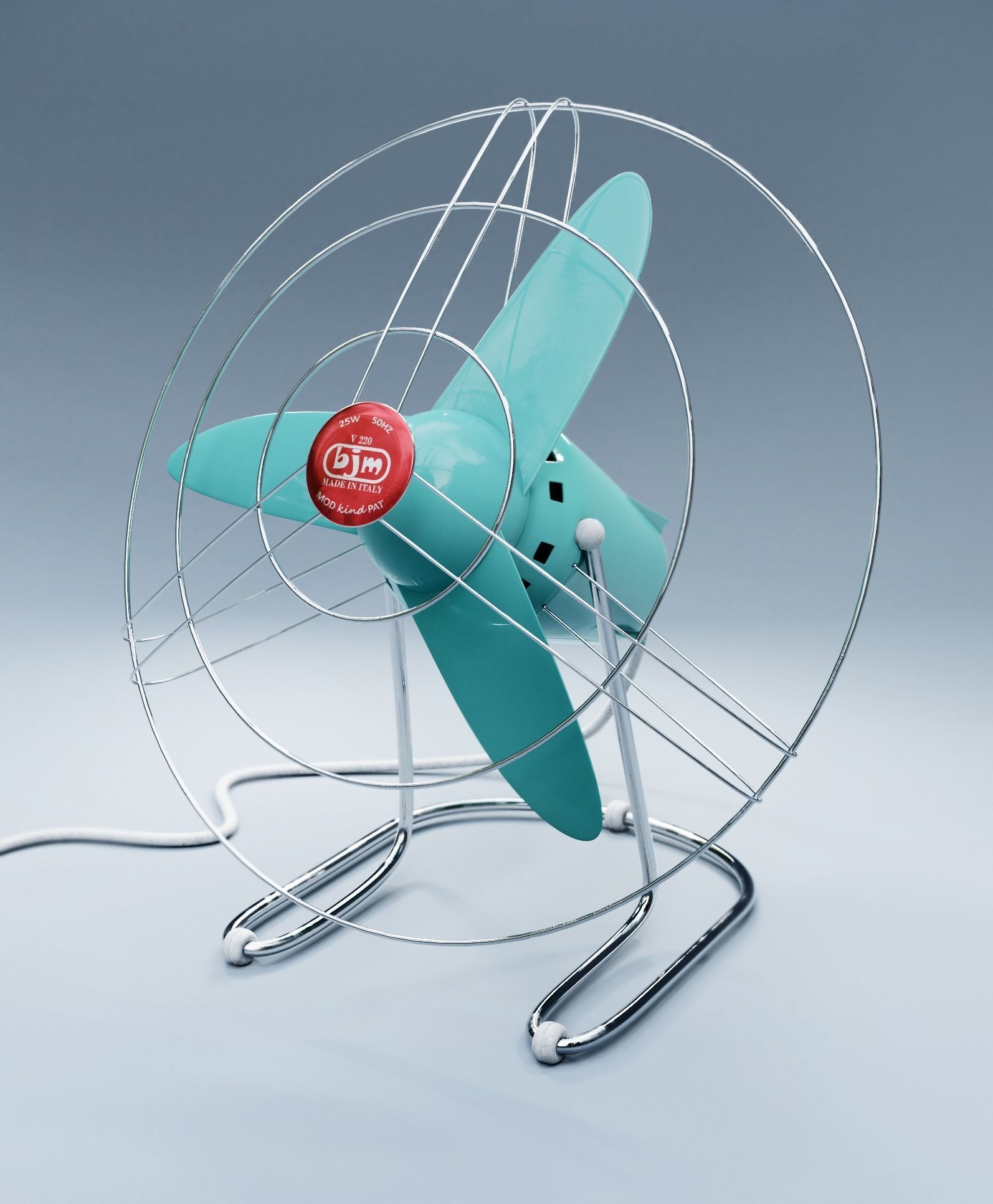 Retro fan BJM early 1960s free 3D model | CGTrader