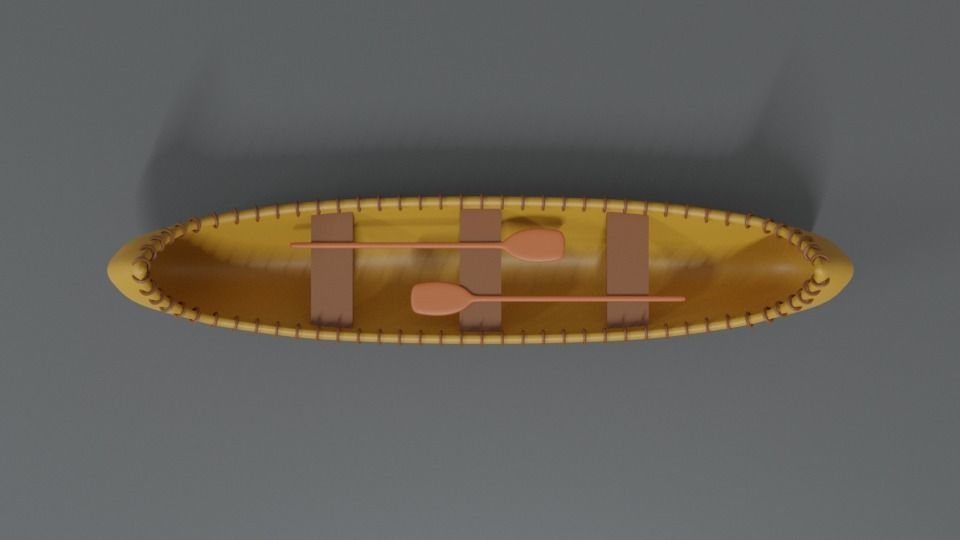 Cartoon Native American Indian Canoe 3D model | CGTrader
