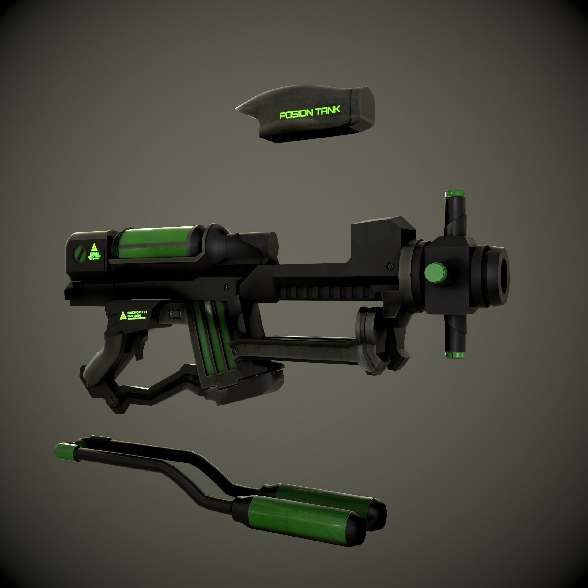 3D model Sci-Fi Poison Gun VR / AR / low-poly | CGTrader
