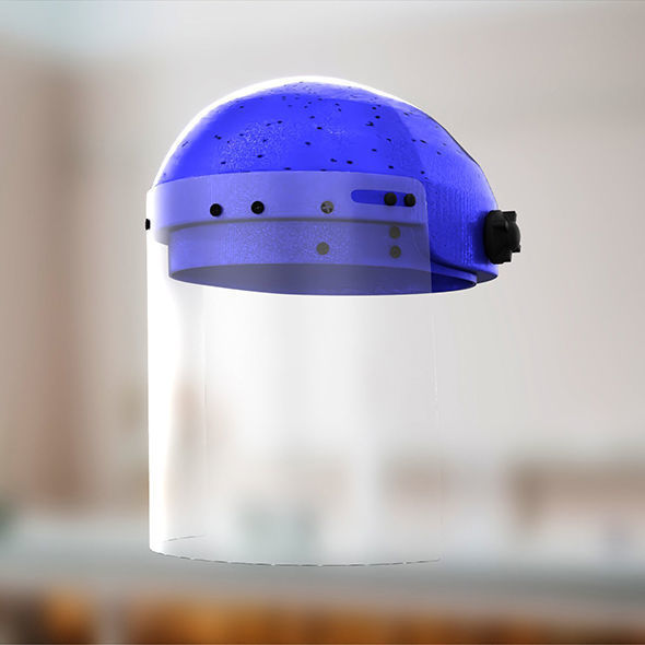 3D model Face shield corona helmet VR / AR / low-poly | CGTrader