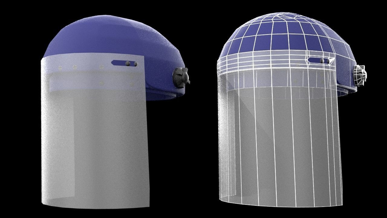 3D model Face shield corona helmet VR / AR / low-poly | CGTrader