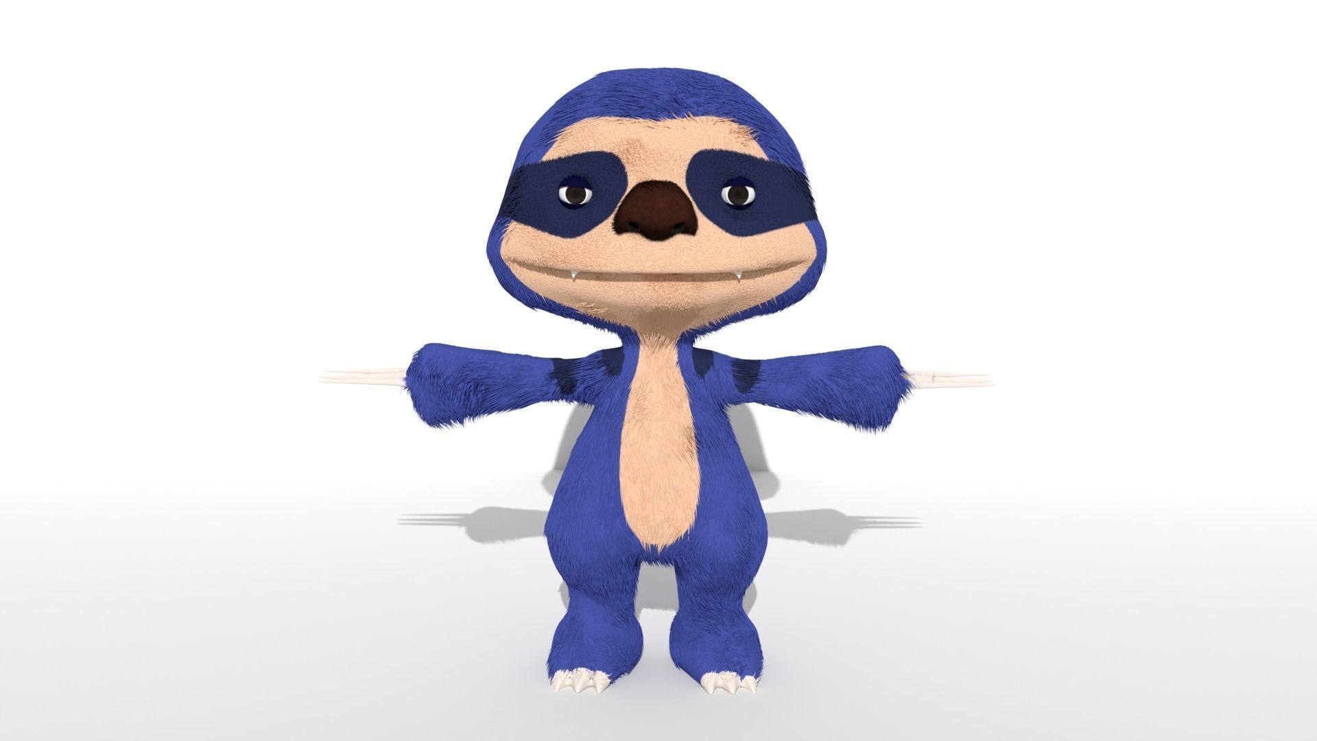 3D model Blue Sloth VR / AR / low-poly | CGTrader