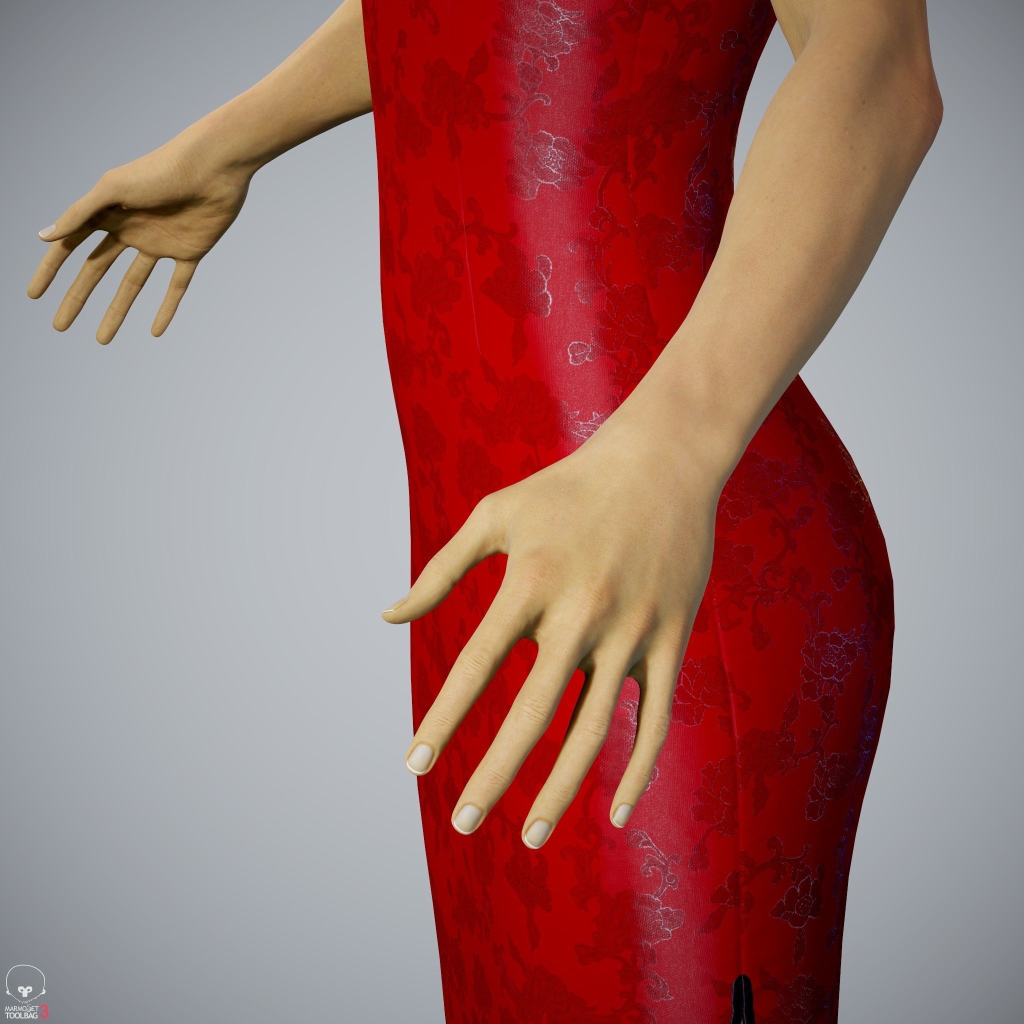 3D model Female Character - Iva - Chinese Dress VR / AR / low-poly ...
