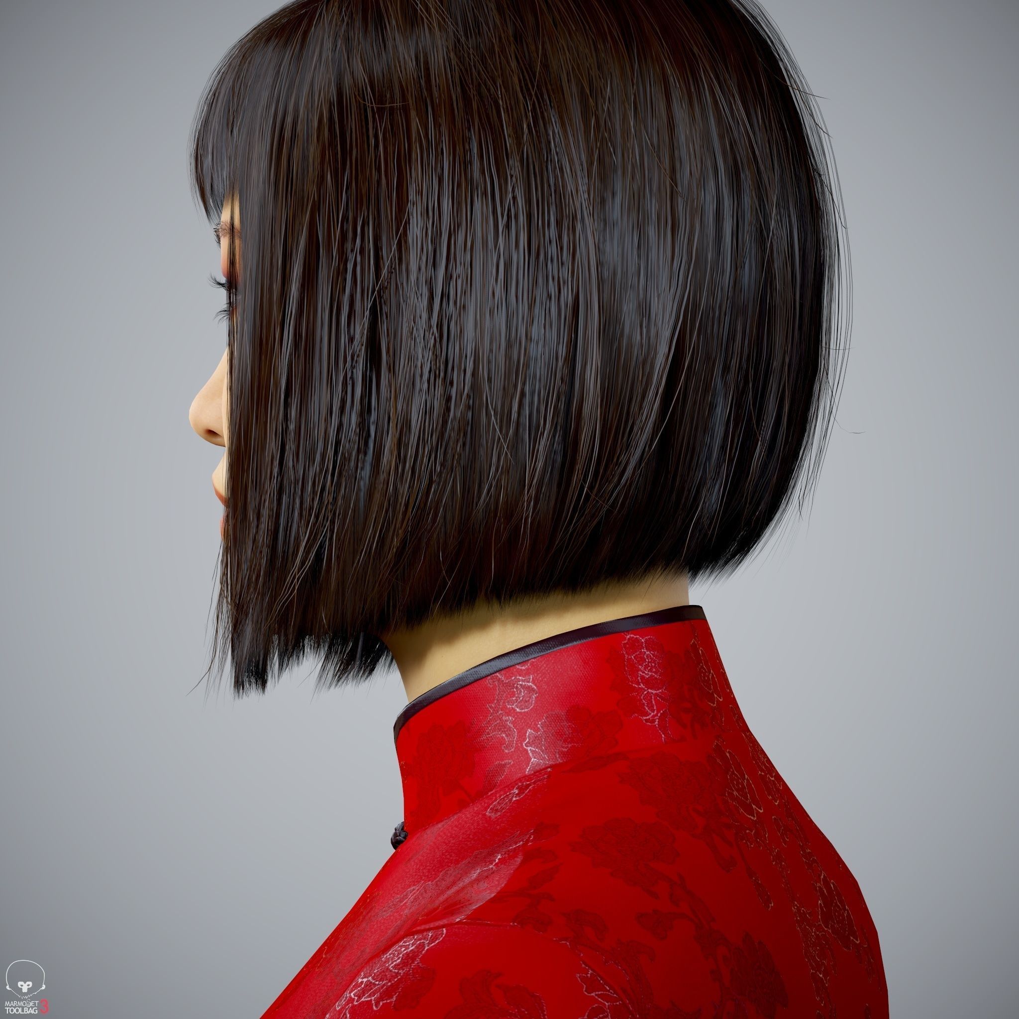 3D model Female Character - Iva - Chinese Dress VR / AR / low-poly ...
