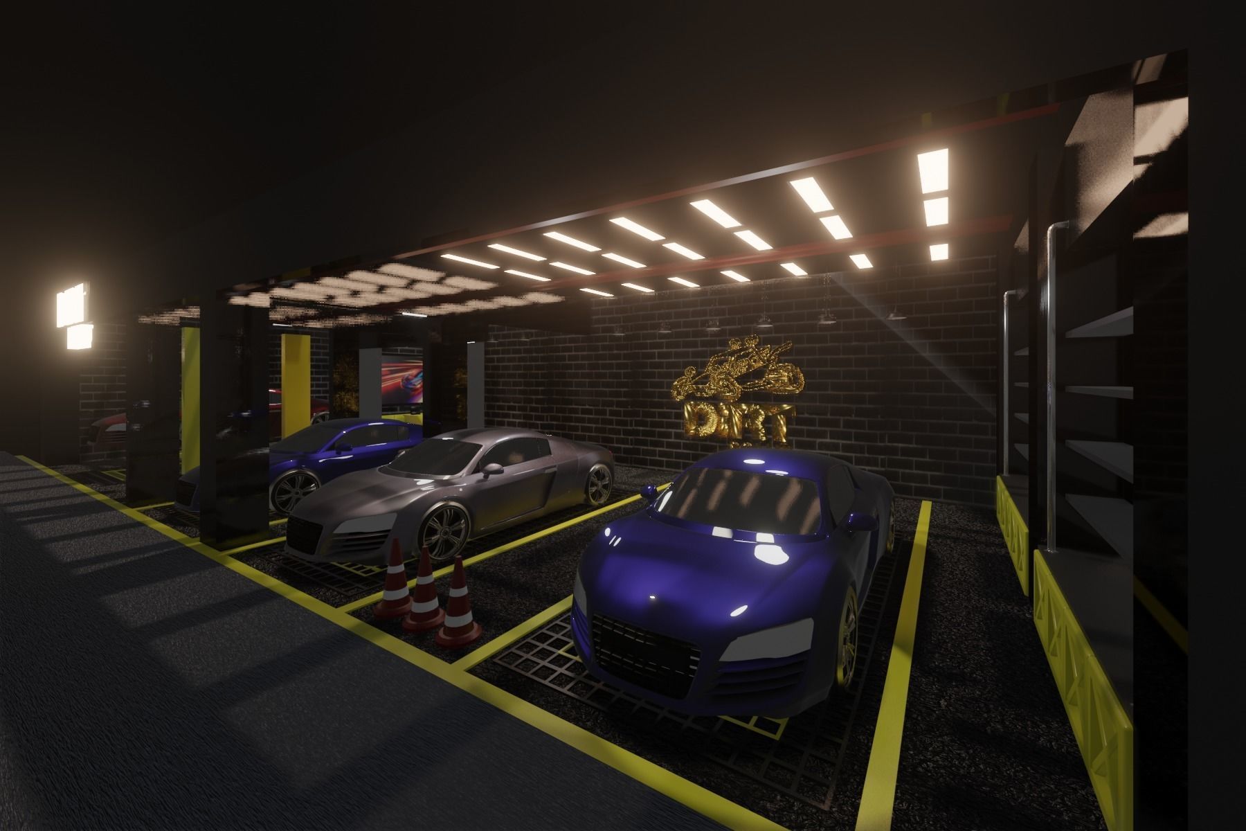 car show room free 3D model | CGTrader