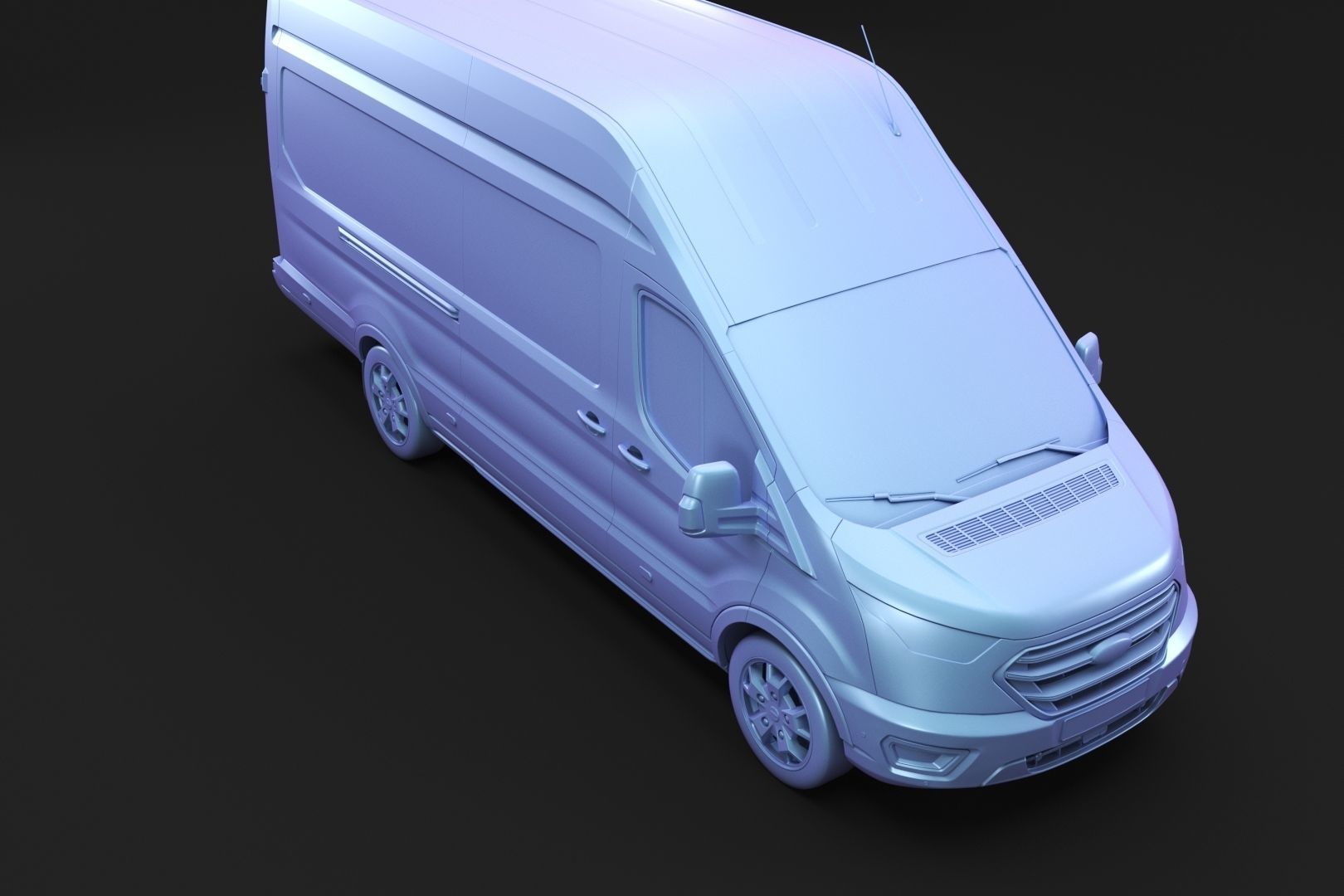 White modern cargo van 3D model | CGTrader