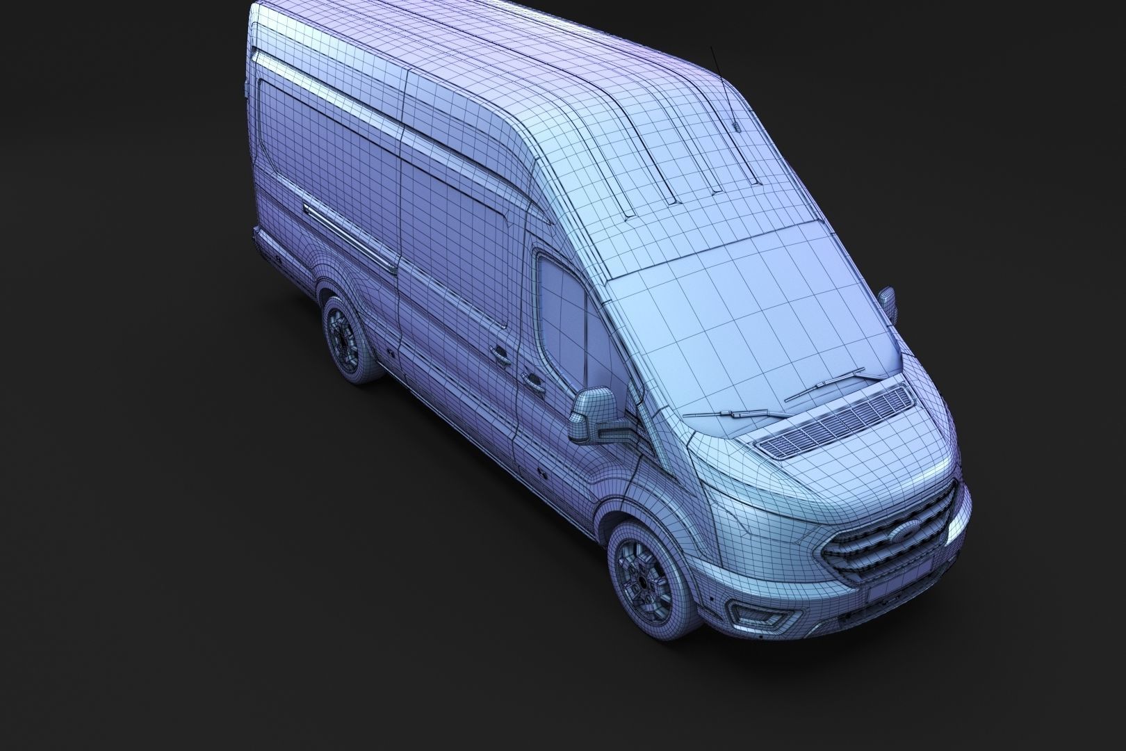White modern cargo van 3D model | CGTrader
