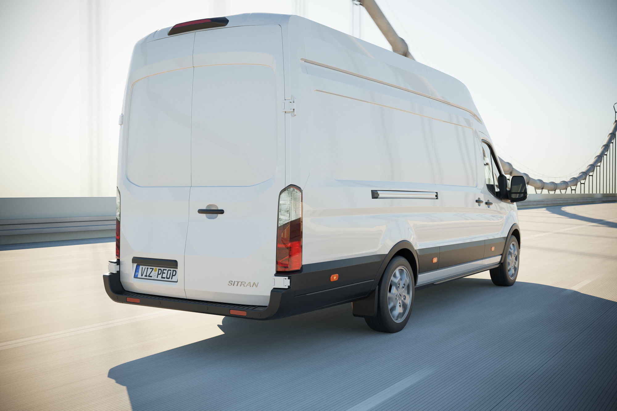 White modern cargo van 3D model | CGTrader