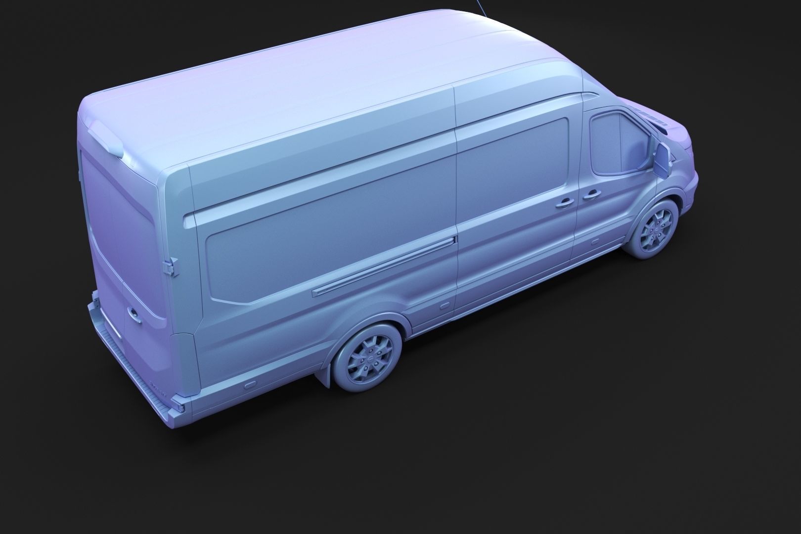 White modern cargo van 3D model | CGTrader