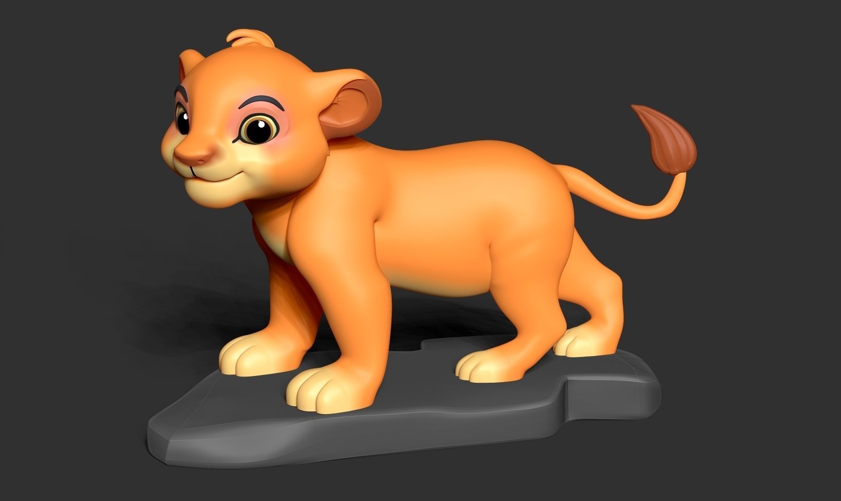 Young Simba 3D model 3D printable | CGTrader