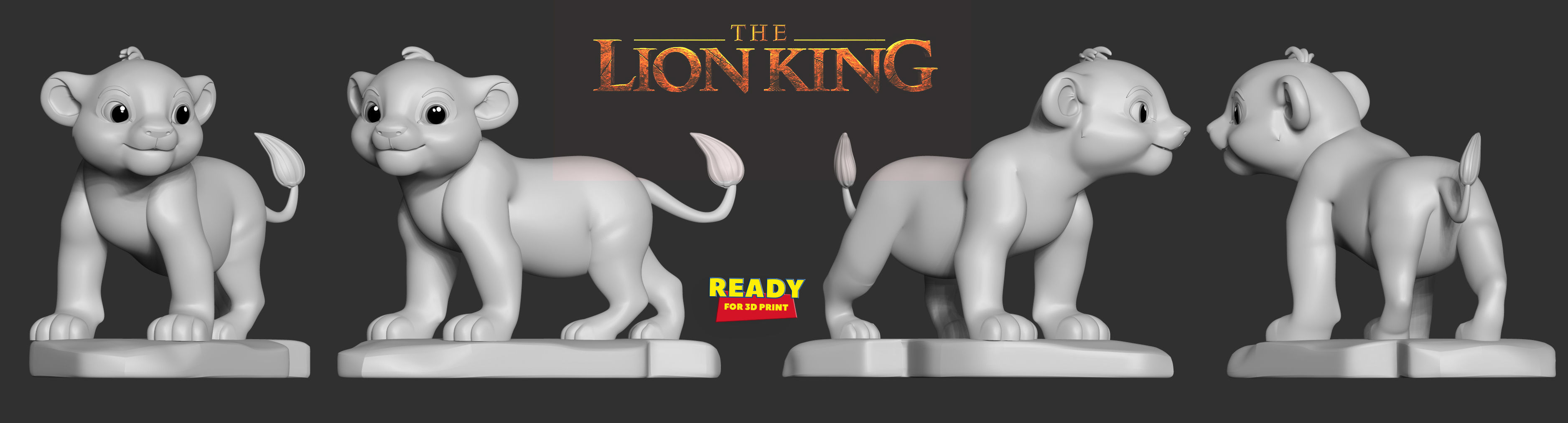 Young Simba 3D model 3D printable | CGTrader