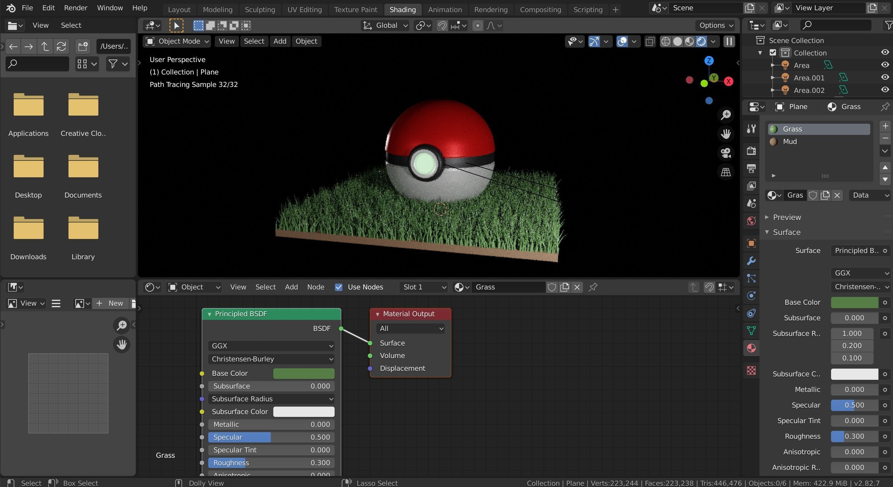 Pokeball on Grass Terrain 3D model | CGTrader
