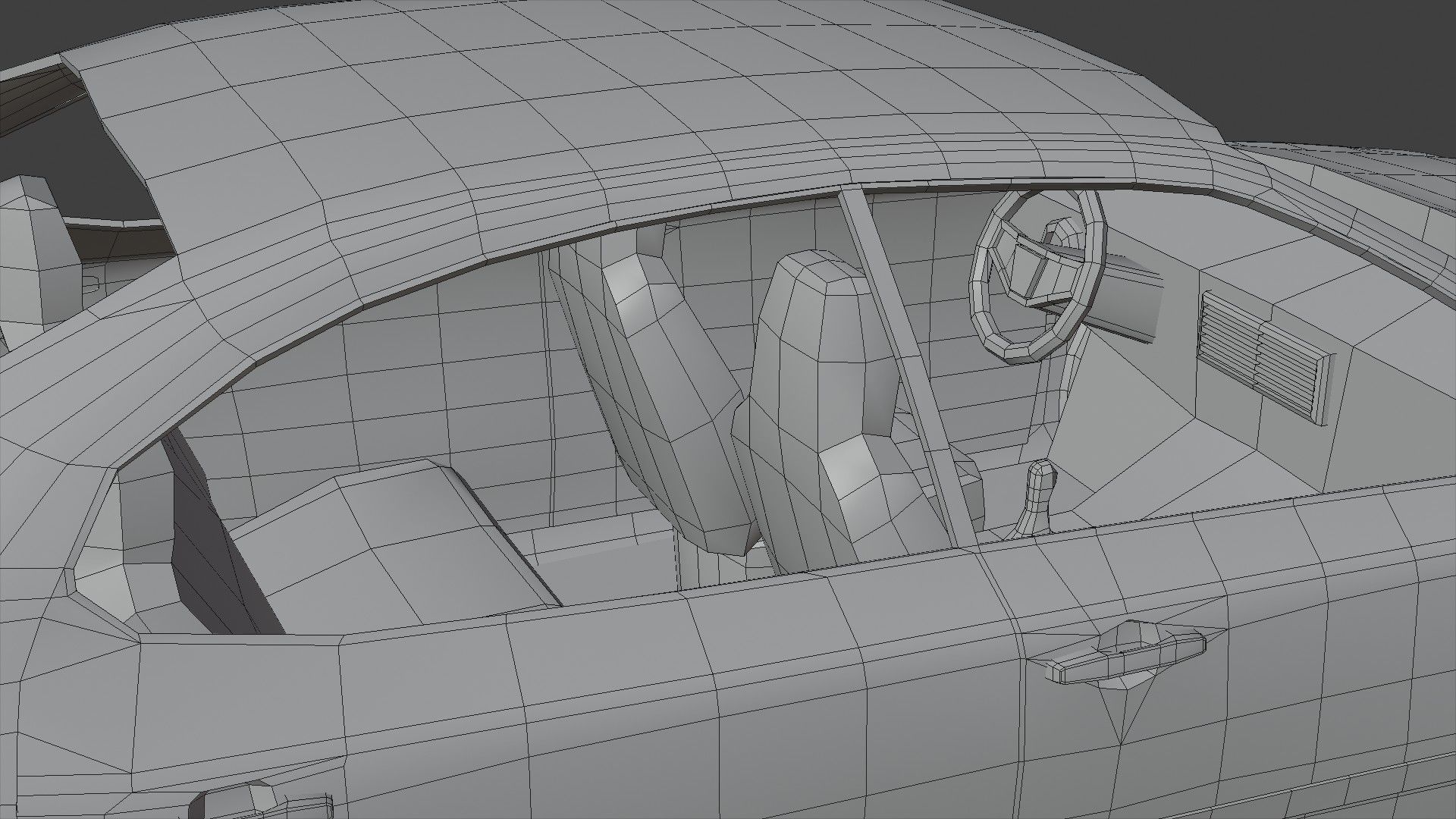 3D model Generic Sedan Car With Interior Lowpoly 3D Model VR / AR / low ...