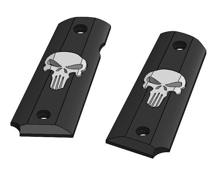 Skull Grips for a 1911 Pistol 3D model 3D printable | CGTrader