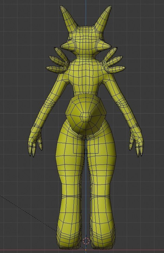 Renamon Cell Shaded Free Blender Model Free Vr Ar Low Poly 3d Model Rigged Cgtrader