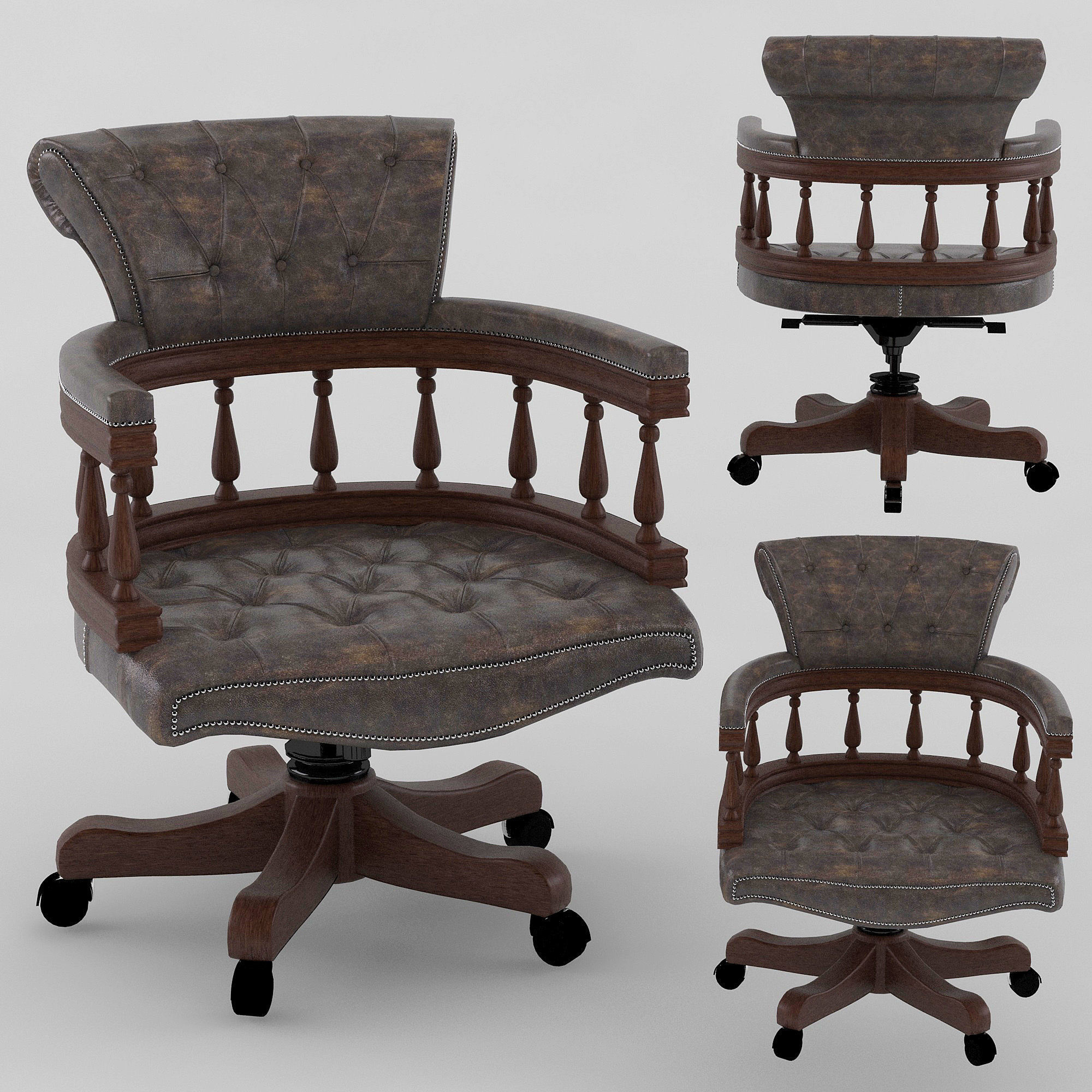 Captain Chesterfield Chair 3D model | CGTrader