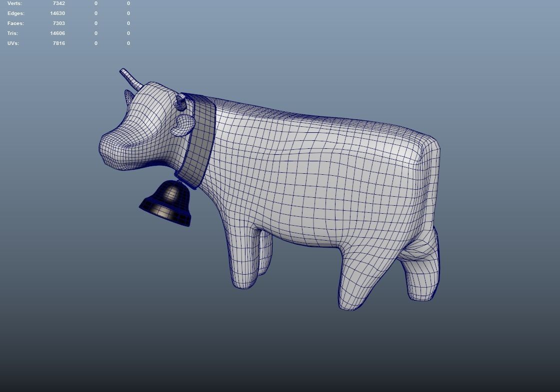 Carved Wooden Cow 3D model | CGTrader