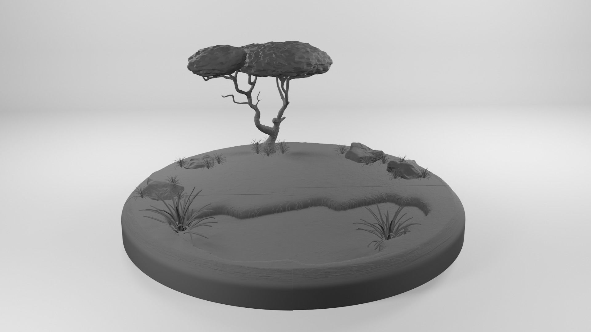 Small Savannah environment 3D model 3D printable | CGTrader