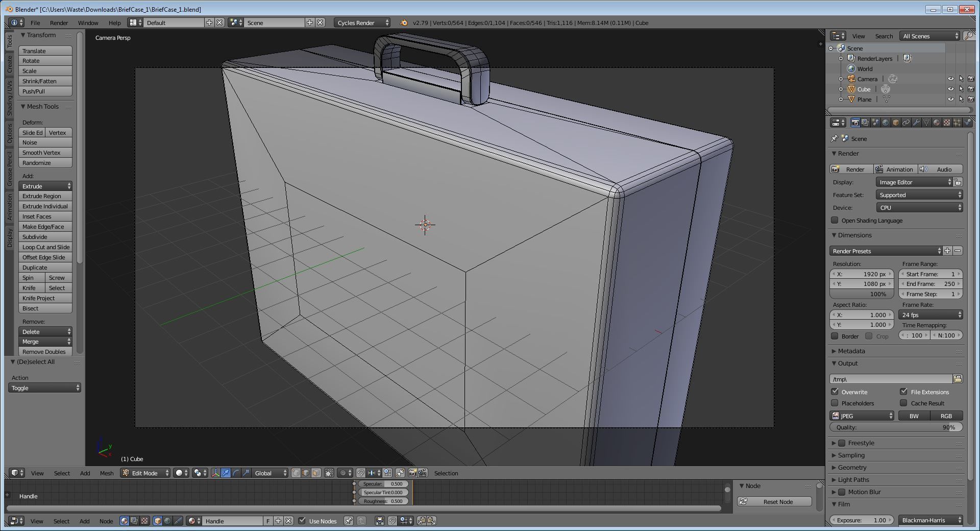 LowPoly Briefcase Simple free VR / AR / low-poly 3D model | CGTrader