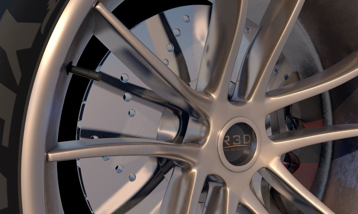 5 Spoke Sports Racing Car Tire and Wheel free VR / AR / low-poly 3D ...