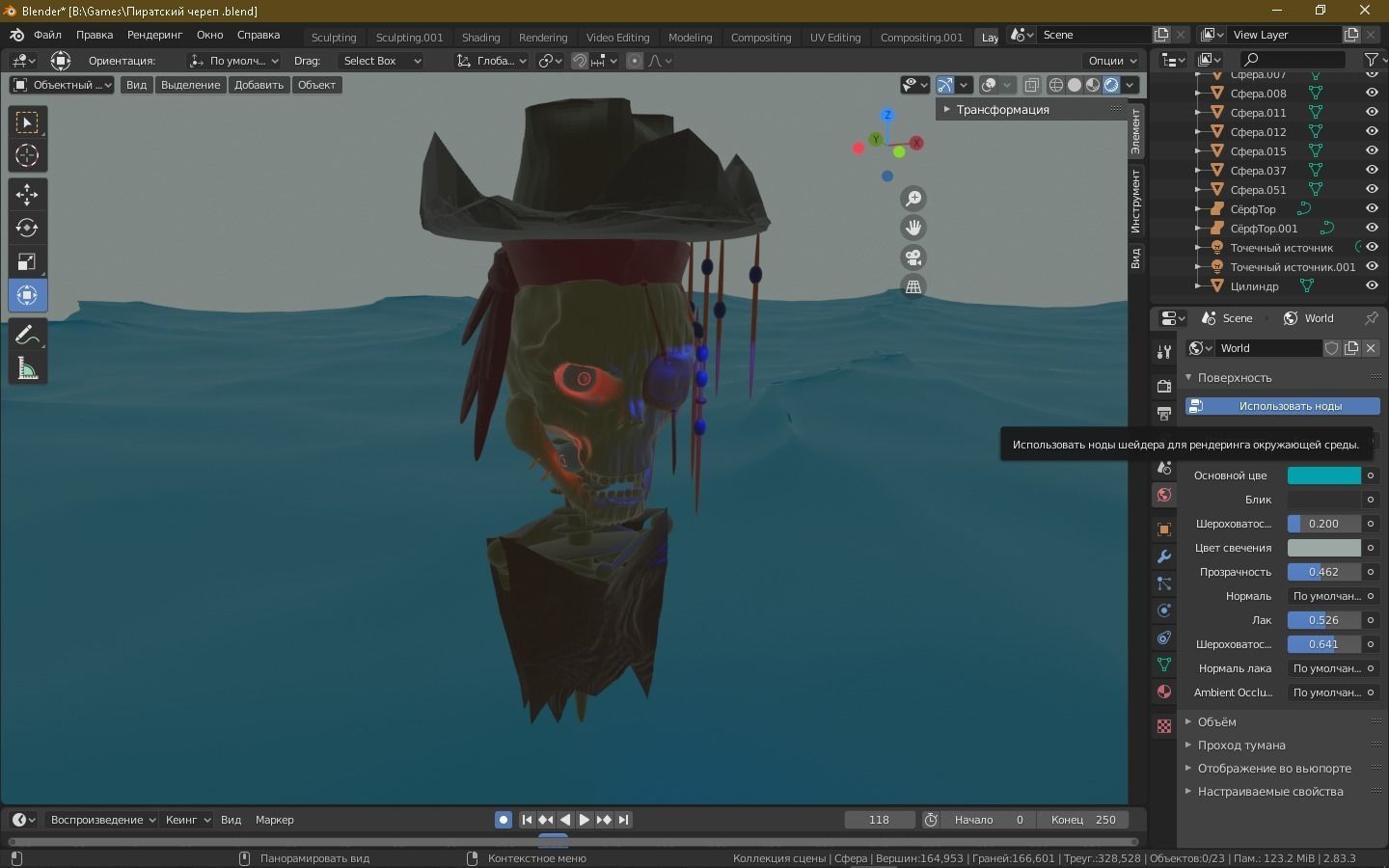 pirat cherep 3D model animated | CGTrader