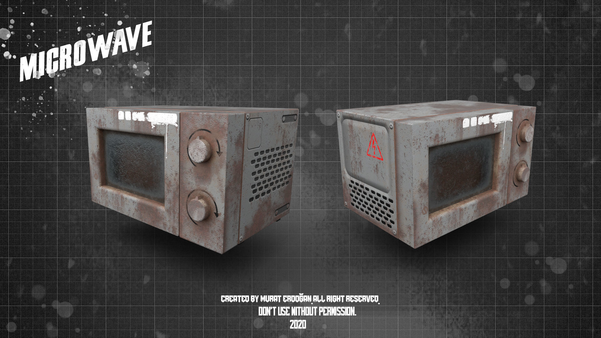 3D model Microwave PBR old rusty VR / AR / low-poly | CGTrader