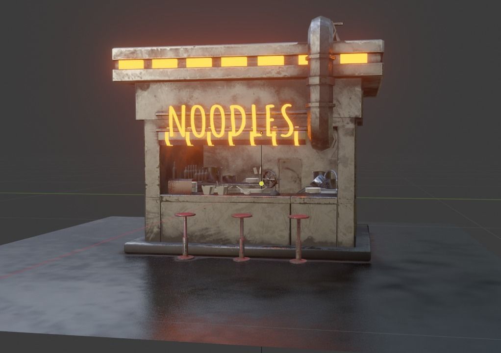 3D model Noodle Shop VR / AR / low-poly | CGTrader