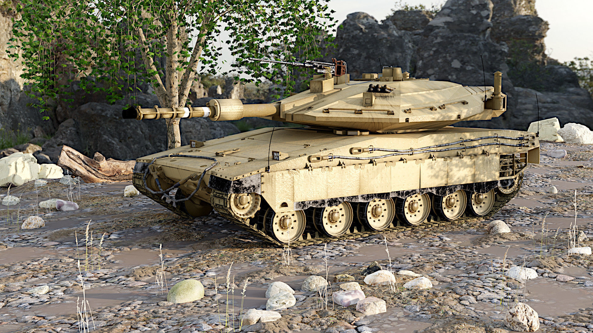 merkava 4 armoured tank 3D model | CGTrader